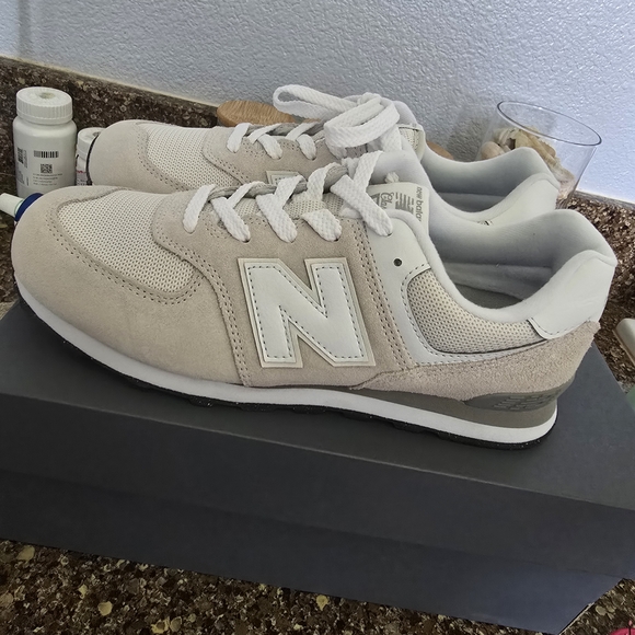 New Balance | Shoes | New Balance Cream And White Casual Sneakers ...
